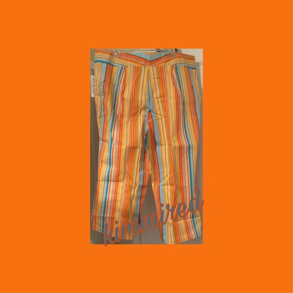 Pants & Jumpsuits | Colorful Striped Capriscropped Pants 22 Nwt | Poshmark